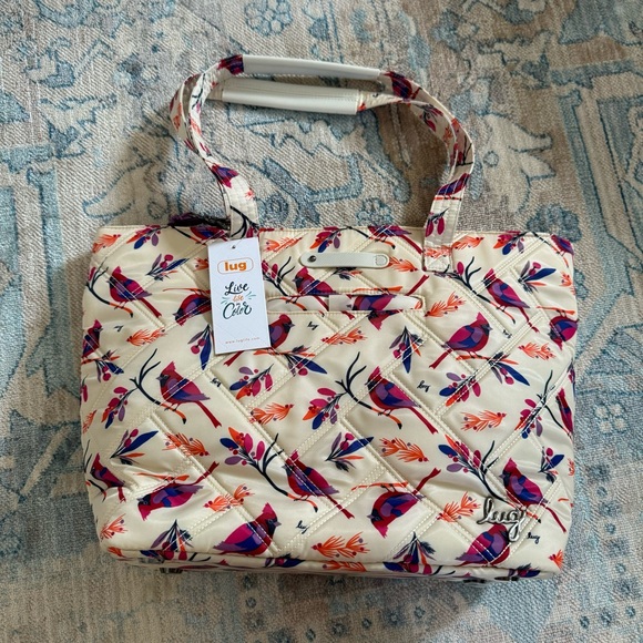 lug | Bags | Lug Skyliner Tote Travel Business Carry All Cardinal Cream ...